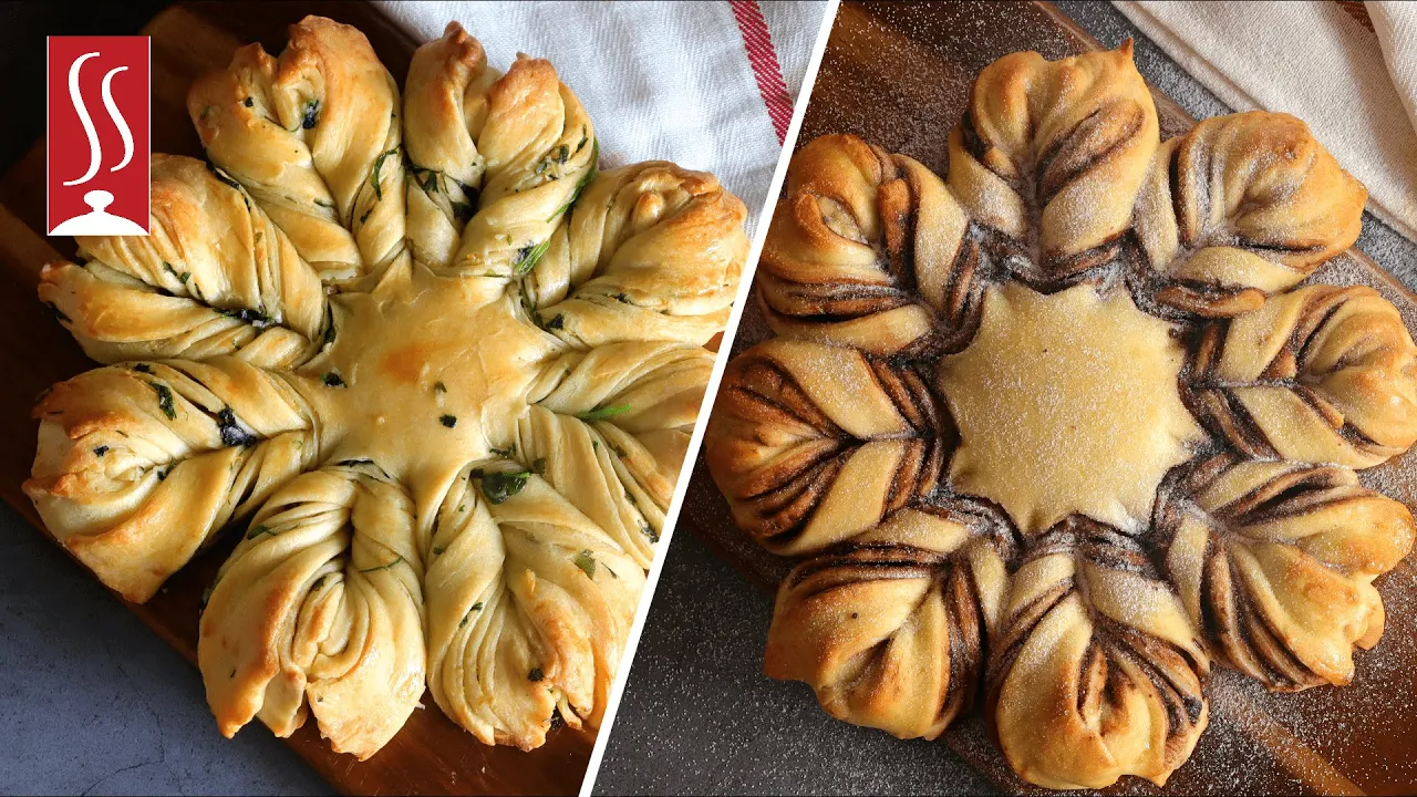 Star Bread - Sweet and Savory- Recipes of famous food.