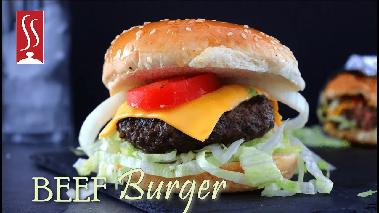 Tasty Beef Burger - Sweet and Savory- Recipes of famous food.